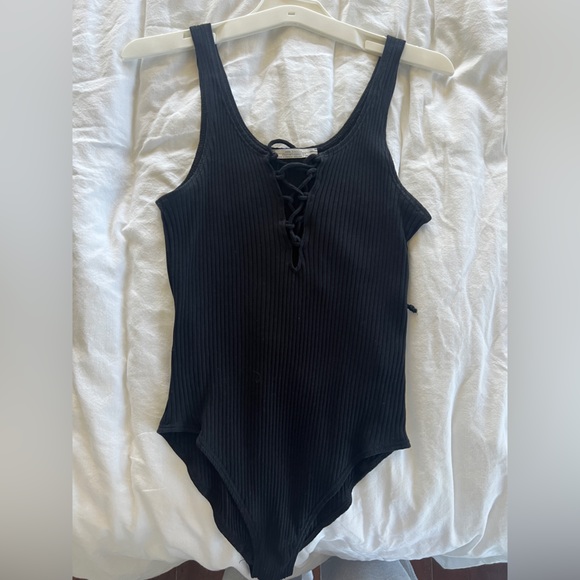 Zara | Tops | Zara Ribbed Bodysuit | Poshmark